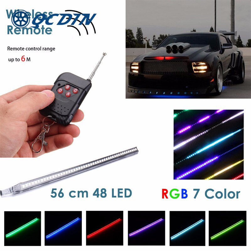 QCDIN 48 SMD 60cm RGB LED Knight Rider Scanner Light Bar Scanner Strip ...