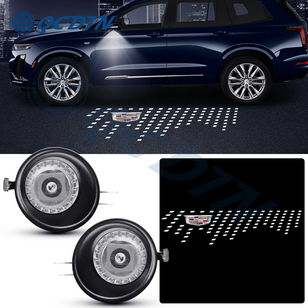 QCDIN for Cadillac LED Side Mirror Puddle Light Logo Projector Light ...